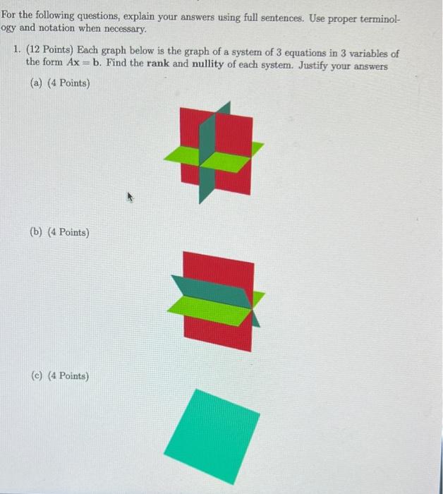 Solved Tor the following questions, explain your answers | Chegg.com