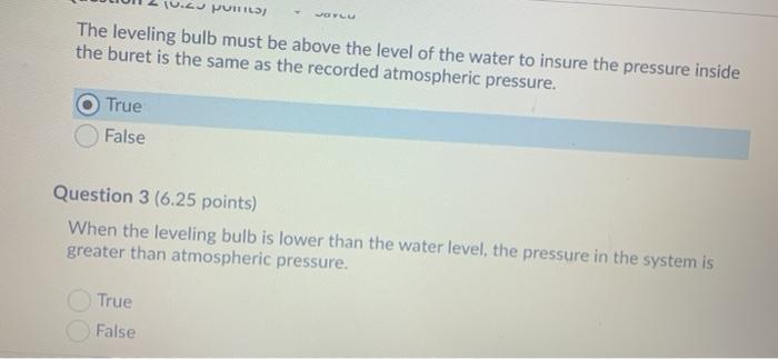 Solved 10. J PHILS ) The leveling bulb must be above the | Chegg.com