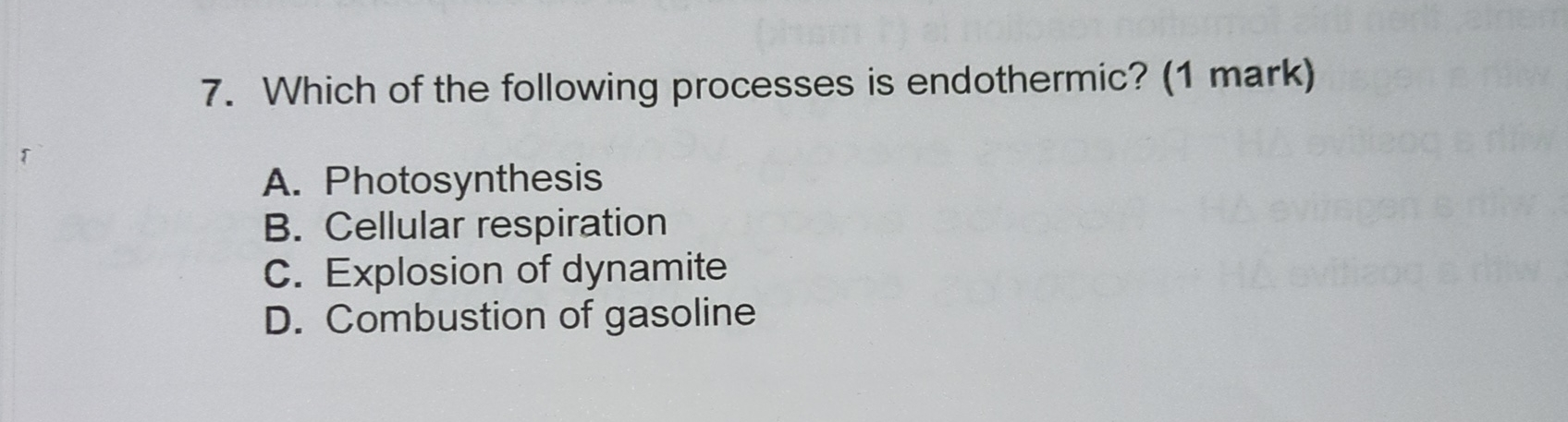 Solved Which of the following processes is endothermic? (1 | Chegg.com