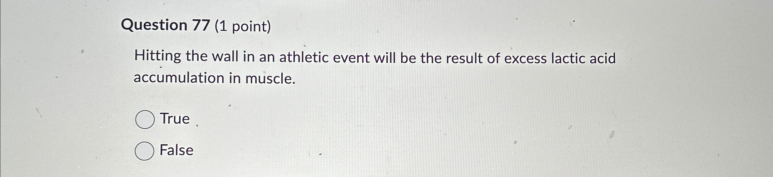 Solved Question 77 (1 ﻿point)Hitting the wall in an athletic | Chegg.com
