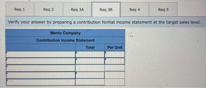 Solved Verify your answer by preparing a contribution format | Chegg.com