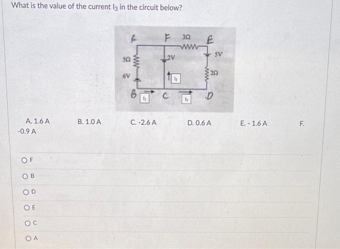 Solved What is the value of the current I3 in the circuit | Chegg.com