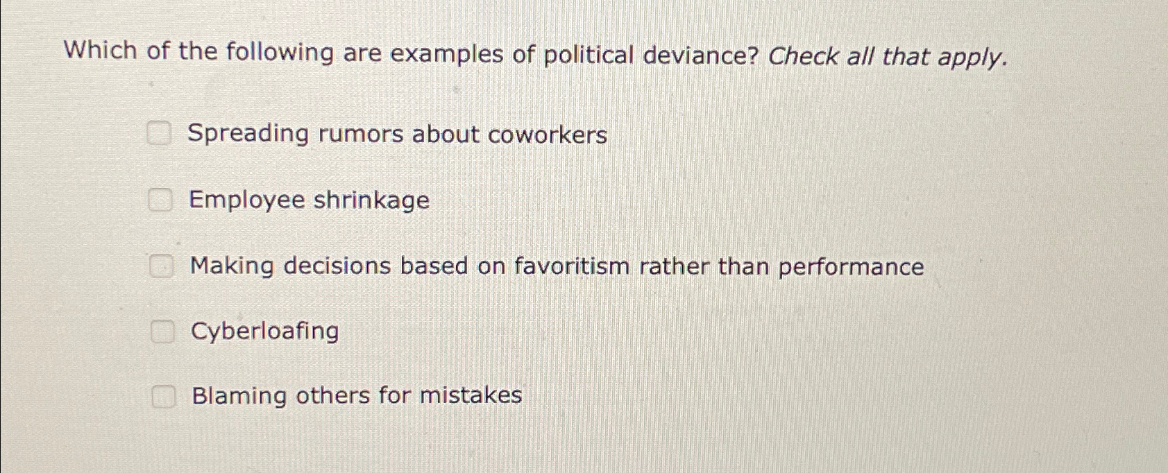 Solved Which of the following are examples of political | Chegg.com