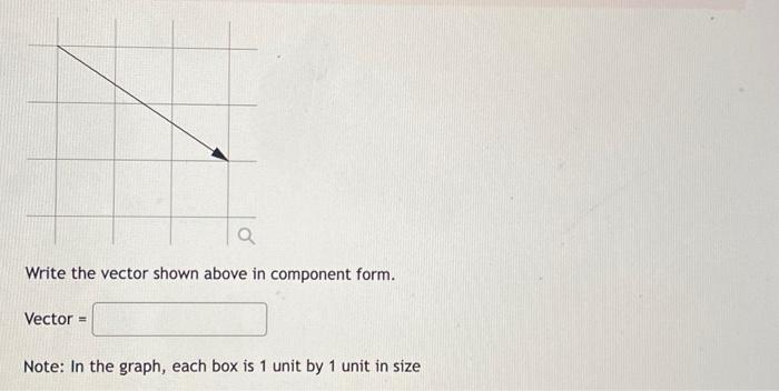 Solved Write the vector shown above in component form. | Chegg.com