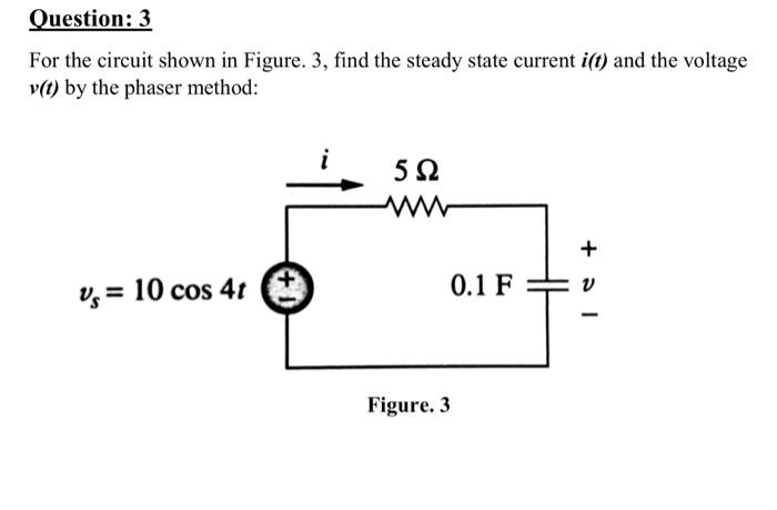 Solved For the circuit shown in Figure. 3, find the steady | Chegg.com