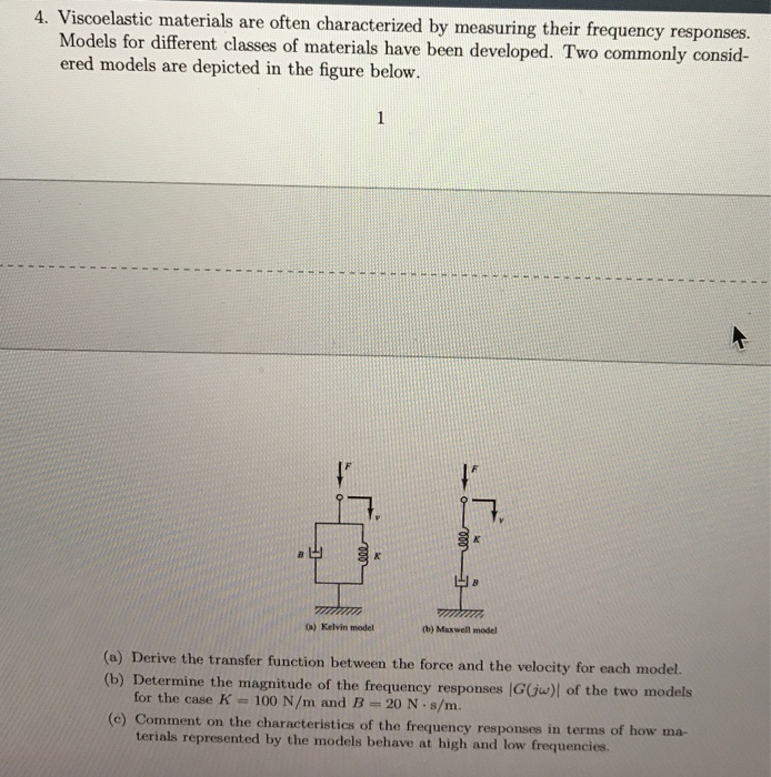 Solved 4. Viscoelastic materials are often characterized by | Chegg.com