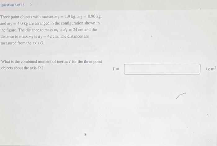 Solved Three point objects with masses m1=1.9 kg,m2=0.90 kg, | Chegg.com