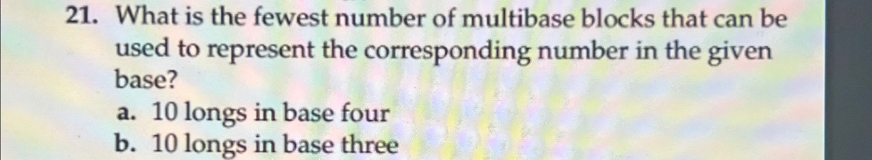 Solved What is the fewest number of multibase blocks that | Chegg.com