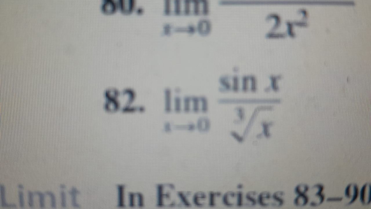 Solved limx→0sinxx3Limit: In Exercises 83-90 | Chegg.com