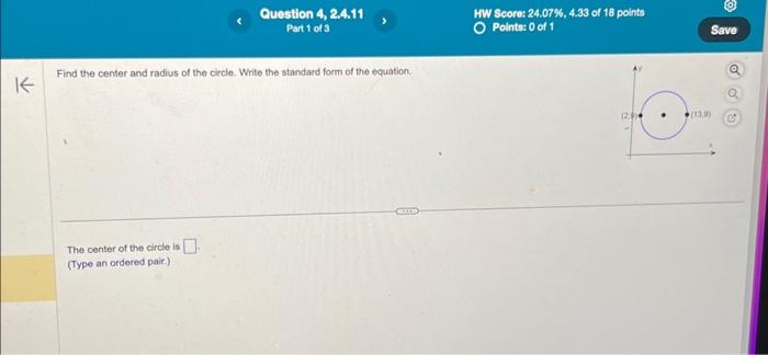 Solved Find the center and radius of the circie. Write the | Chegg.com