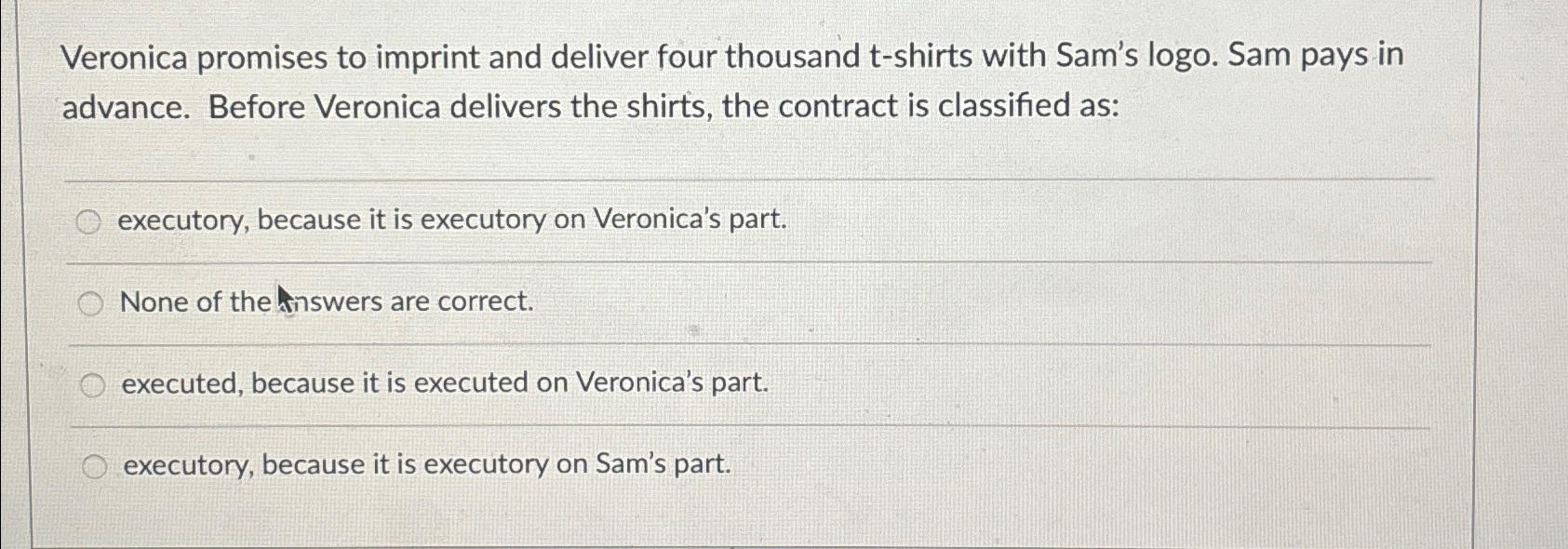 Solved Veronica promises to imprint and deliver four | Chegg.com