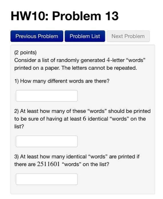 Solved HW10: Problem 13 Previous Problem Problem List Next | Chegg.com