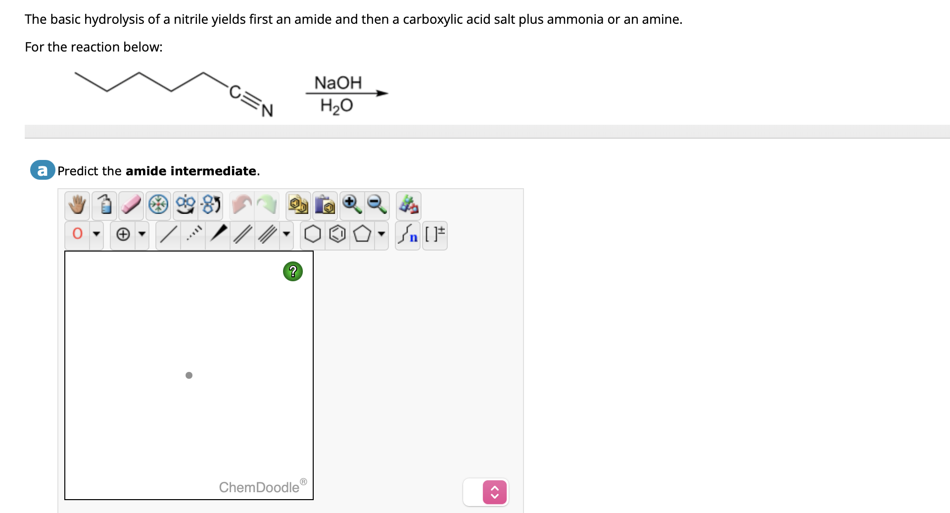 Solved The basic hydrolysis of a nitrile yields first an | Chegg.com