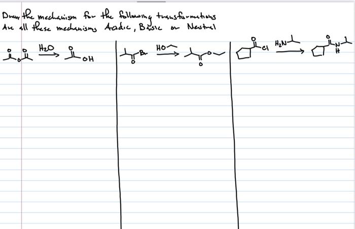 Solved Draw the mechanism for the following transformations | Chegg.com