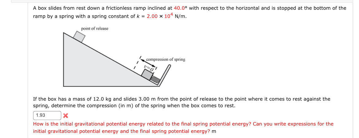 Solved A box slides from rest down a frictionless ramp | Chegg.com