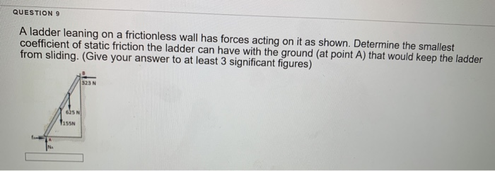 Solved QUESTION A ladder leaning on a frictionless wall has | Chegg.com