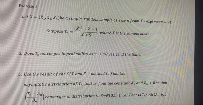 Solved Let X=(X1,X2,Xn) be a simple random sample of size n | Chegg.com