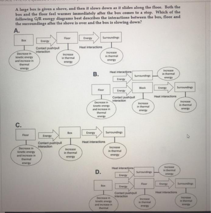 Solved A large box is given a shove, and then it slows down | Chegg.com
