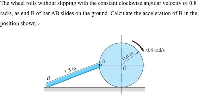 Solved The wheel rolls without slipping with the constant | Chegg.com