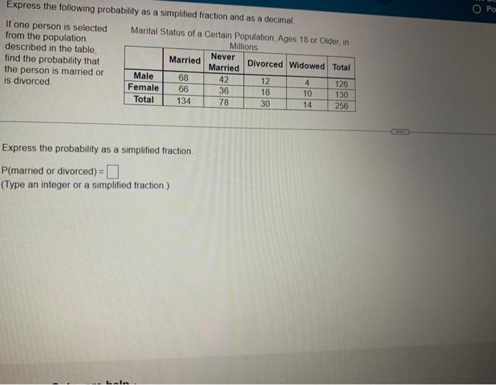 Solved Express the following probability as a simplified | Chegg.com