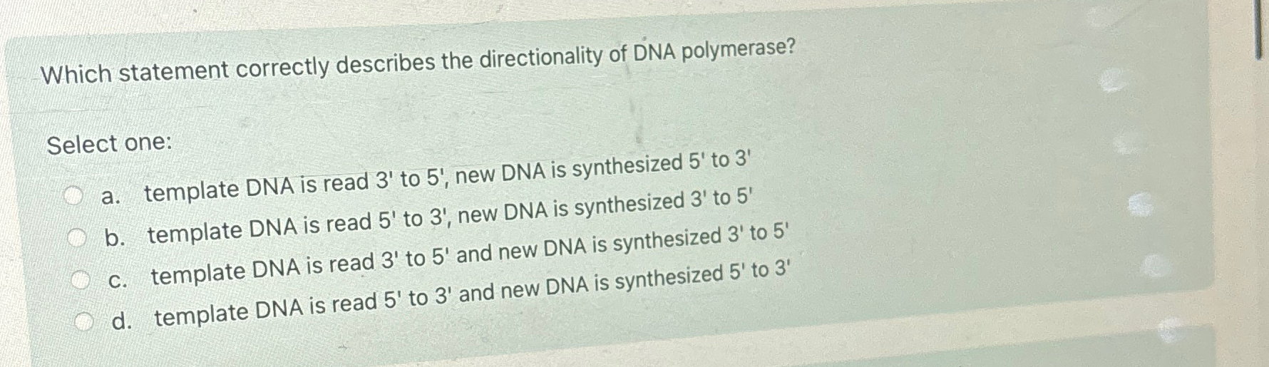 Solved Which statement correctly describes the | Chegg.com