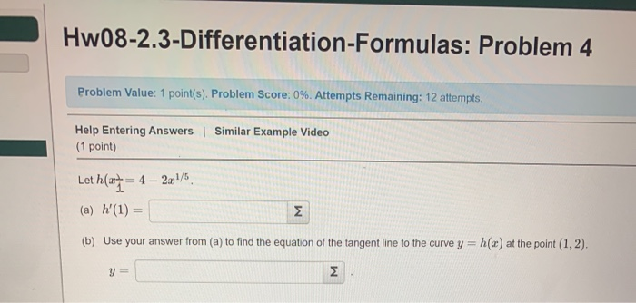 Solved Hw08-2.3-Differentiation-Formulas: Problem 4 Problem | Chegg.com