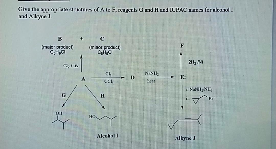 Solved Give the appropriate structures of A to F, reagents G | Chegg.com