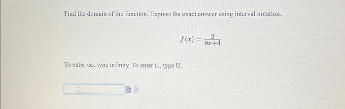 Solved how do i find domain. what happens to the 2 in the | Chegg.com
