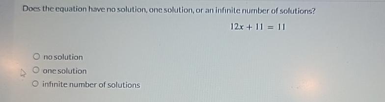 Solved Does the equation have no solution, one solution, or | Chegg.com