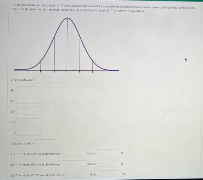 Solved If a normal distribution has a mean of 77 and a | Chegg.com