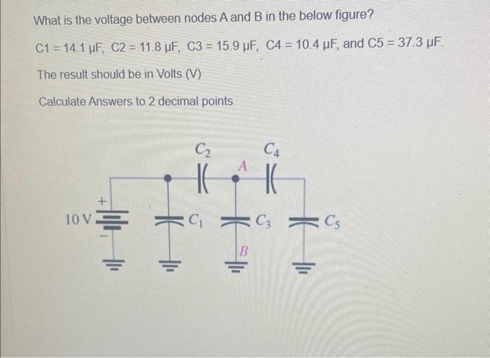 Solved What is the voltage between nodes A and B in the | Chegg.com