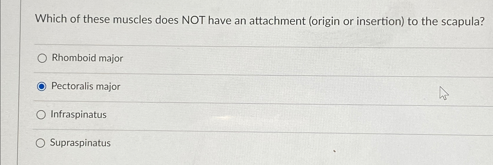 Solved Which of these muscles does NOT have an attachment | Chegg.com