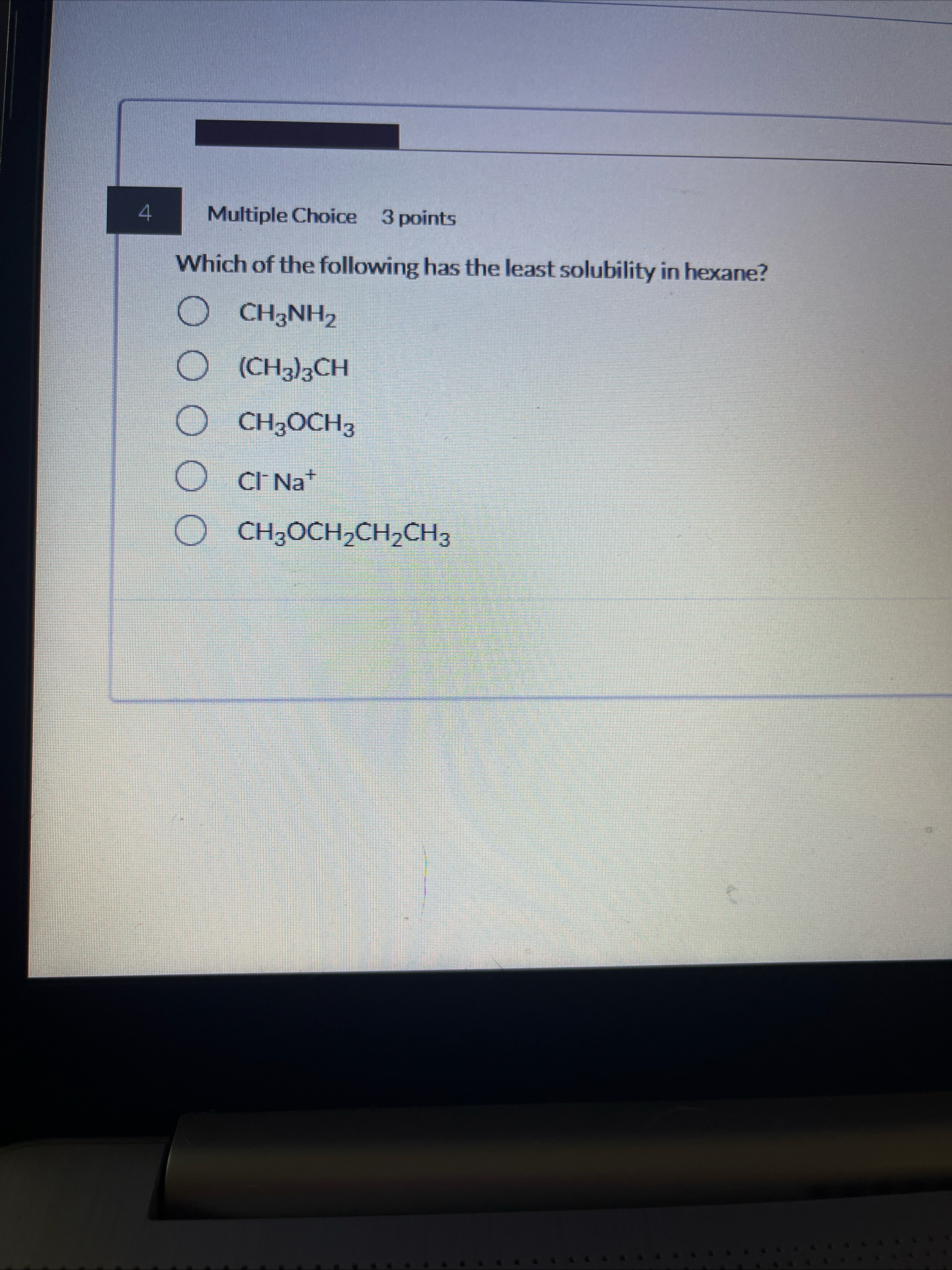 Solved 4Multiple Choice 3 ﻿pointsWhich of the following has | Chegg.com