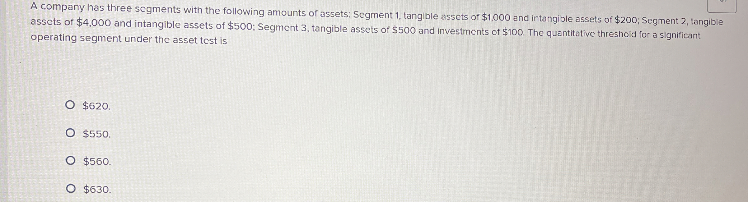 Solved A company has three segments with the following | Chegg.com