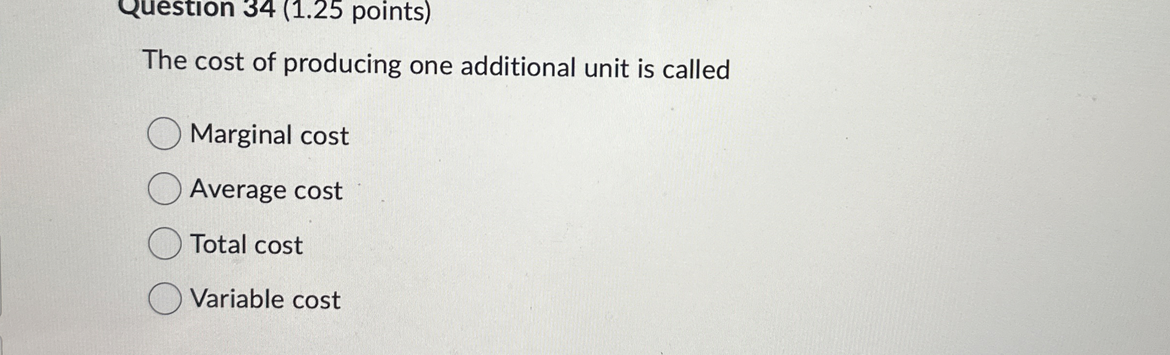 Solved The cost of producing one additional unit is | Chegg.com