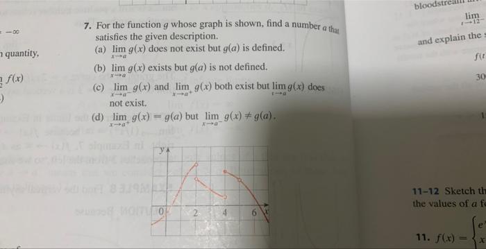 Solved 7. For the function g whose graph is shown, find a | Chegg.com