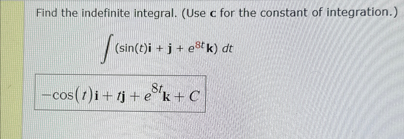 Solved Find the indefinite integral. (Use c ﻿for the | Chegg.com