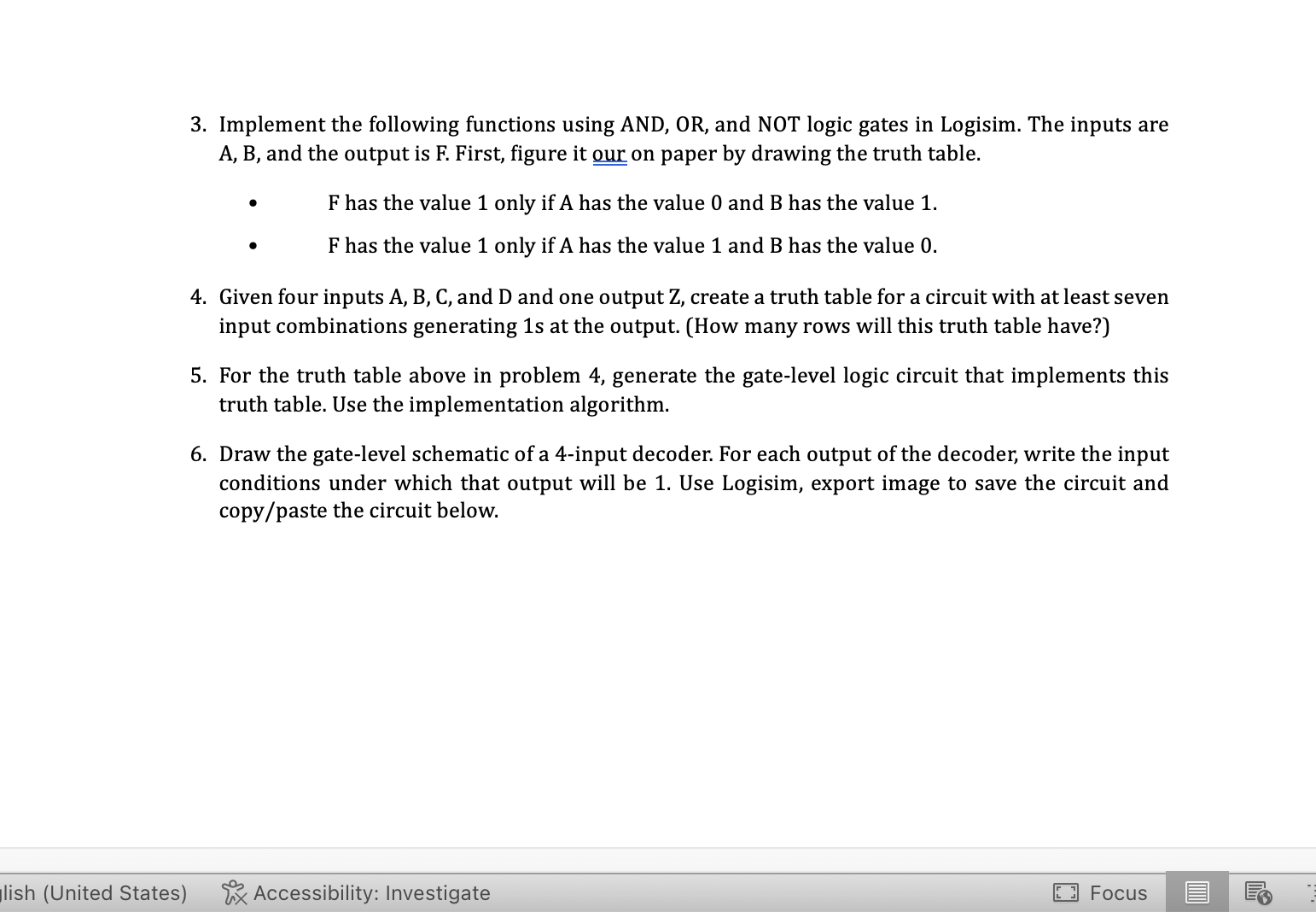 Solved Implement The Following Functions Using And Or and
