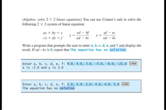 Solved (Algebra: solve 2 x 2 linear equations) You can use | Chegg.com