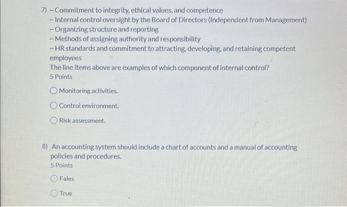 Solved 2) Select an example of preventative control in | Chegg.com