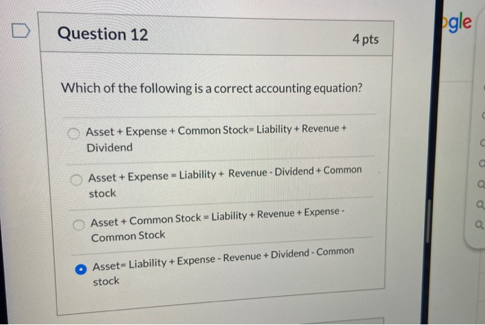 Solved Question 12 4 pts Which of the following is a correct | Chegg.com