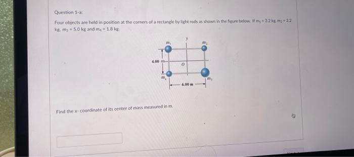 Solved Four objects are held in position at the corners of a | Chegg.com
