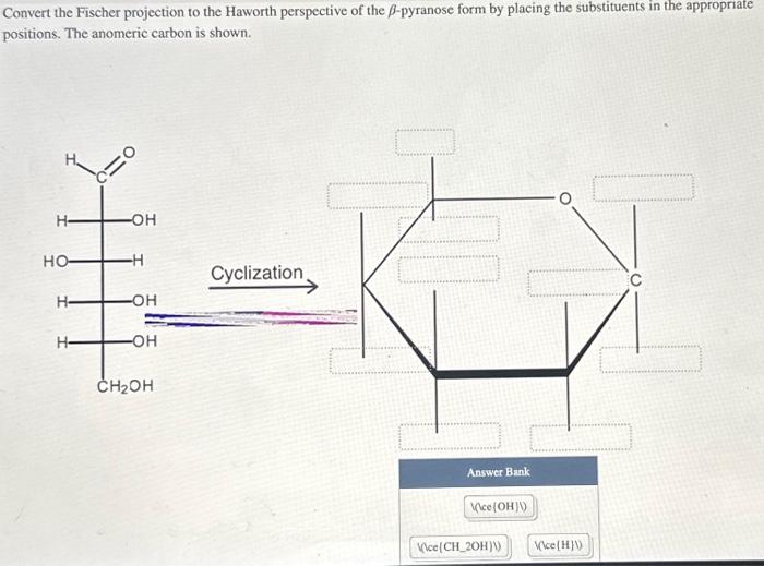 Solved Convert the Fischer projection to the Haworth | Chegg.com