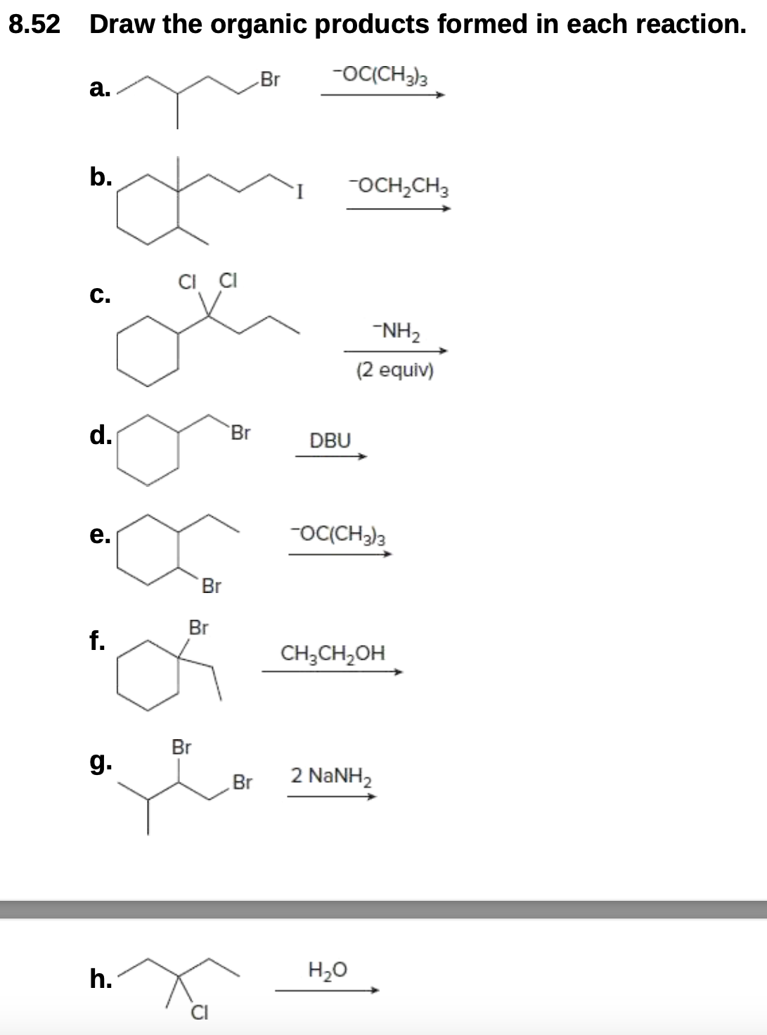 Solved 8.52 ﻿Draw the organic products formed in each | Chegg.com