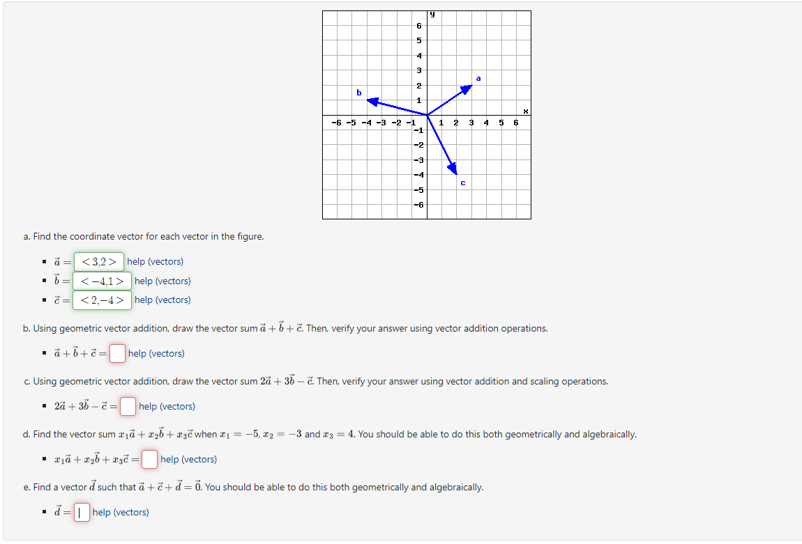 Solved a. ﻿Find the coordinate vector for each vector in the | Chegg.com