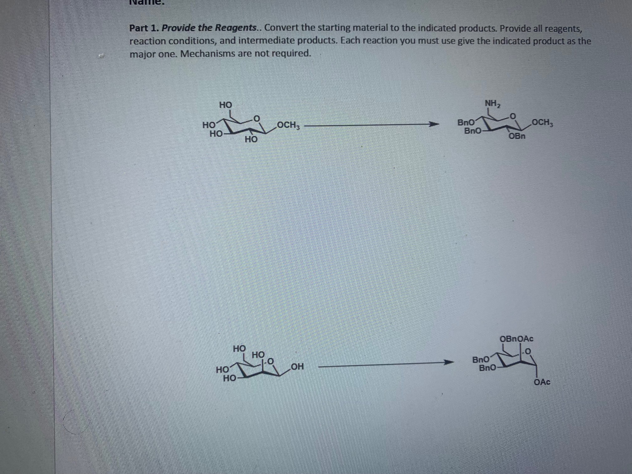 Solved Part 1. ﻿Provide the Reagents.. Convert the starting | Chegg.com