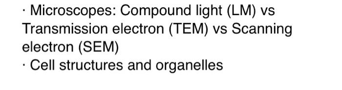 Solved VS · Microscopes: Compound light (LM) Transmission | Chegg.com