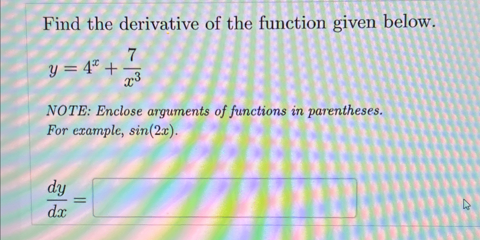 Solved Find the derivative of the function given | Chegg.com