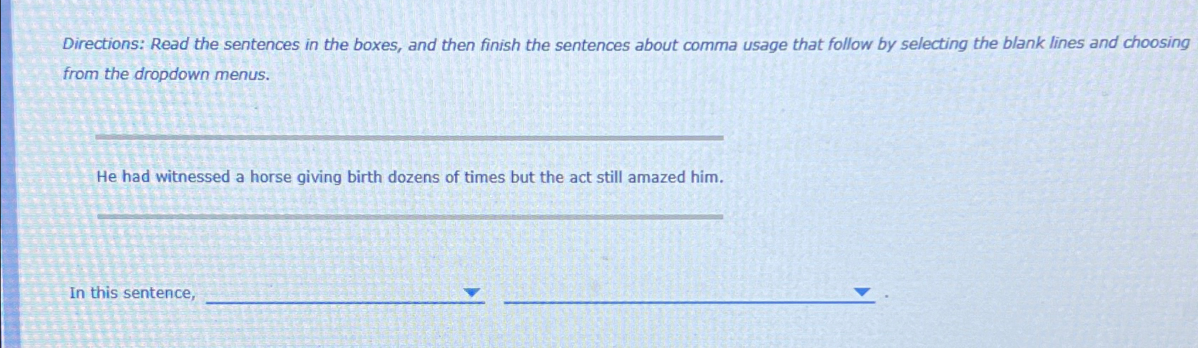 Directions: Read the sentences in the boxes, and then | Chegg.com