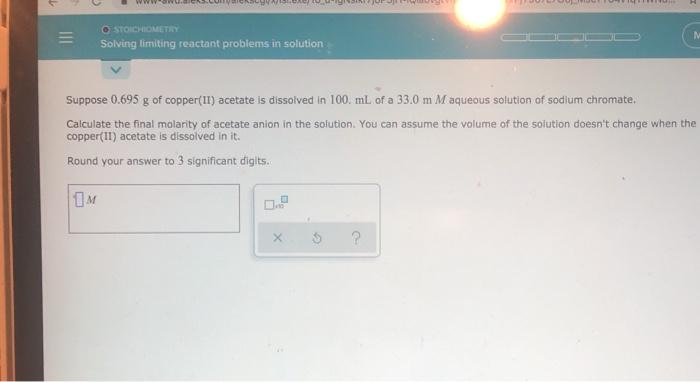 Solved w STOICHIOMETRY Solving limiting reactant problems in | Chegg.com